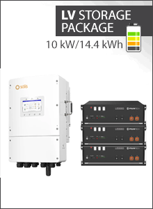 14.4 kWh LV Storage Package - Solis 10kW 3PH Hybrid LV + 3x Pylontech ...