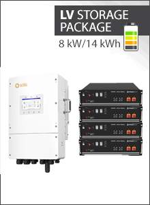 14 kWh LV Storage Package - Solis 8kW 3PH Hybrid LV + 4x Pylontech ...