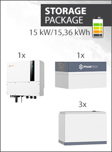 Solis S6 15kW 3PH Hybrid Inverter (No Display) + Pylon 15.36kWh Force ...